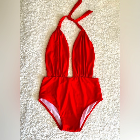 Swim | Fire Red Onepiece Bathing Suit Large | Poshmark